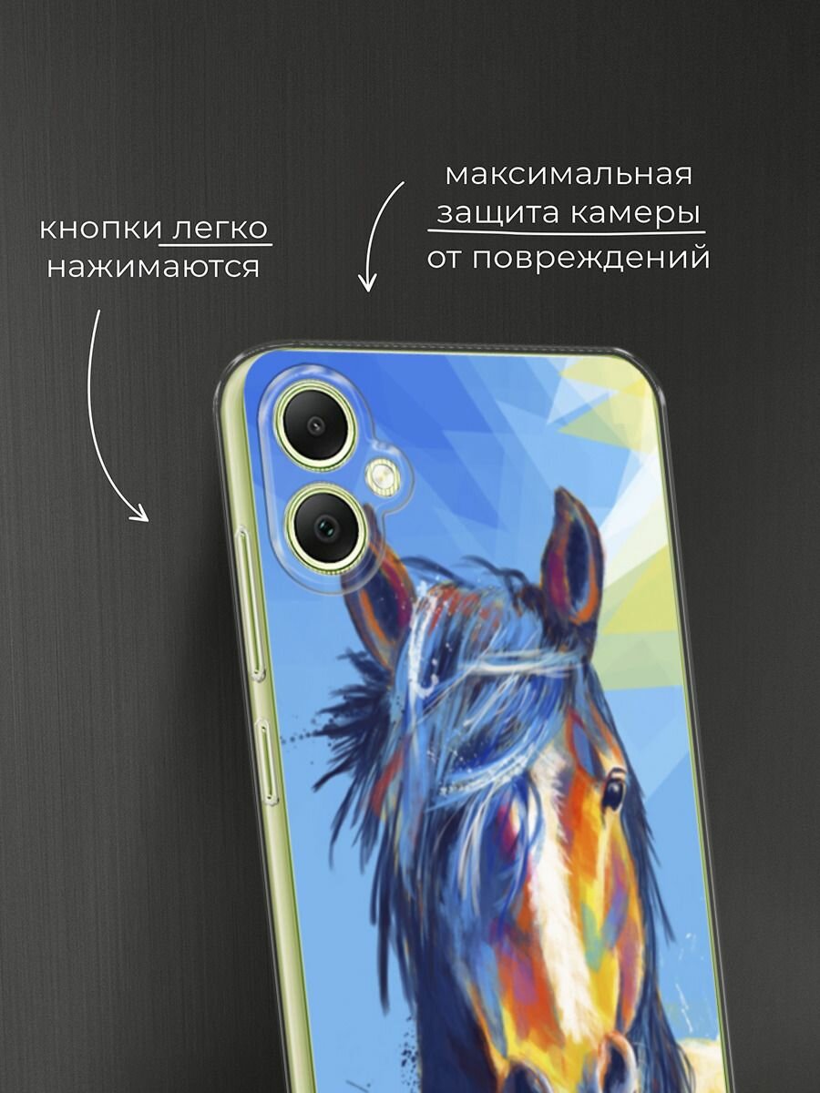 Чехол на Samsung Galaxy A05 / Самсунг Галакси A05 с принтом "Лошадь арт 3" — фото 1