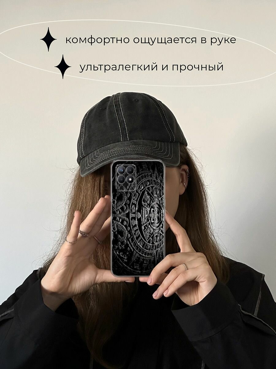 Силиконовый чехол на Realme 8i / Реалми 8i с принтом "Узоры ацтеков 3" — фото 1