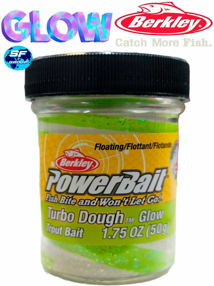 Паста Berkley PowerBait Turbo Dough Trout Bait Glow/Chrt/White 50g