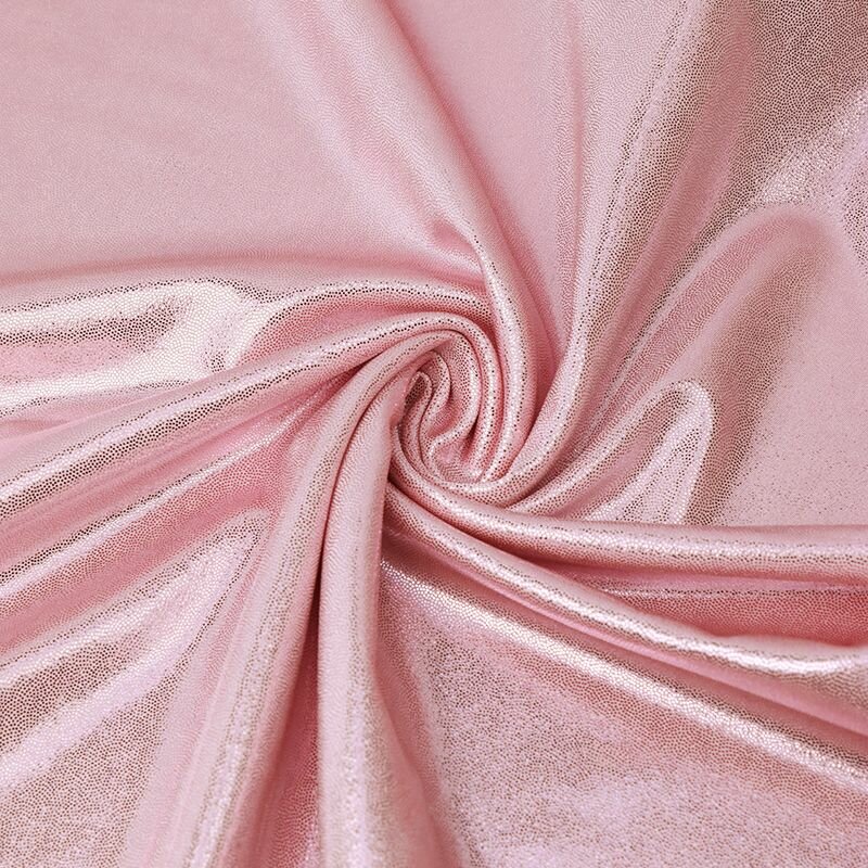 Голографическая ткань бифлекс, розовый 100*150 см KM 1004 BUBBLE GUM FOIL