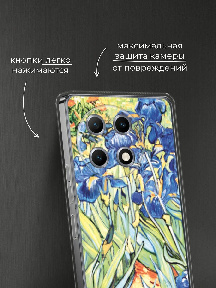 Чехол на Tecno Camon 30S / Текно Камон 30S с принтом "Ирисы Ван Гог" — фото 1
