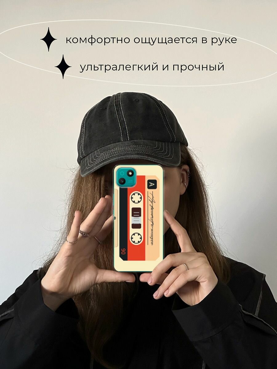 Силиконовый чехол на Wiko T10 / Вико Т10 с принтом "Бежевая кассета" — фото 1