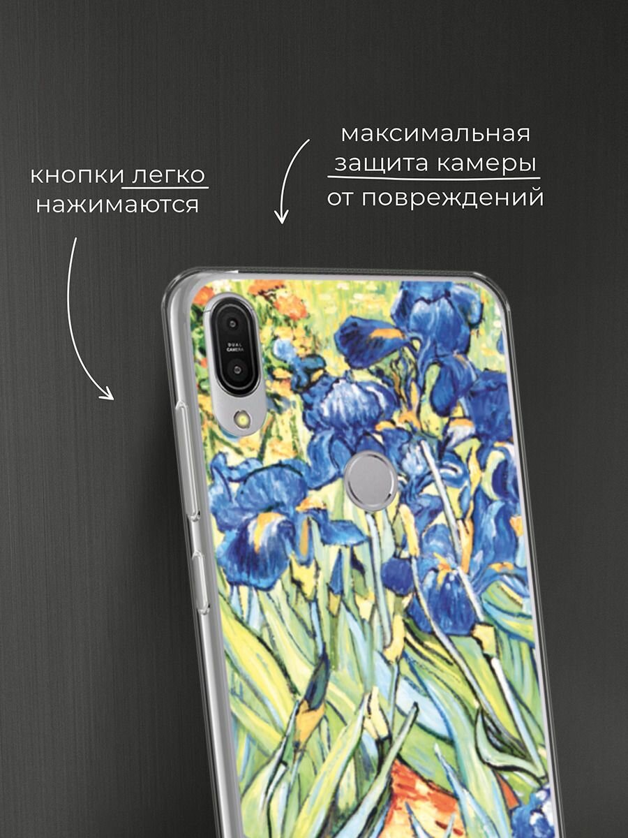 Чехол на Asus ZenFone Max Pro ZB602KL / Асус Зенфон Макс Про ZB602KL с принтом "Ирисы Ван Гог" — фото 1