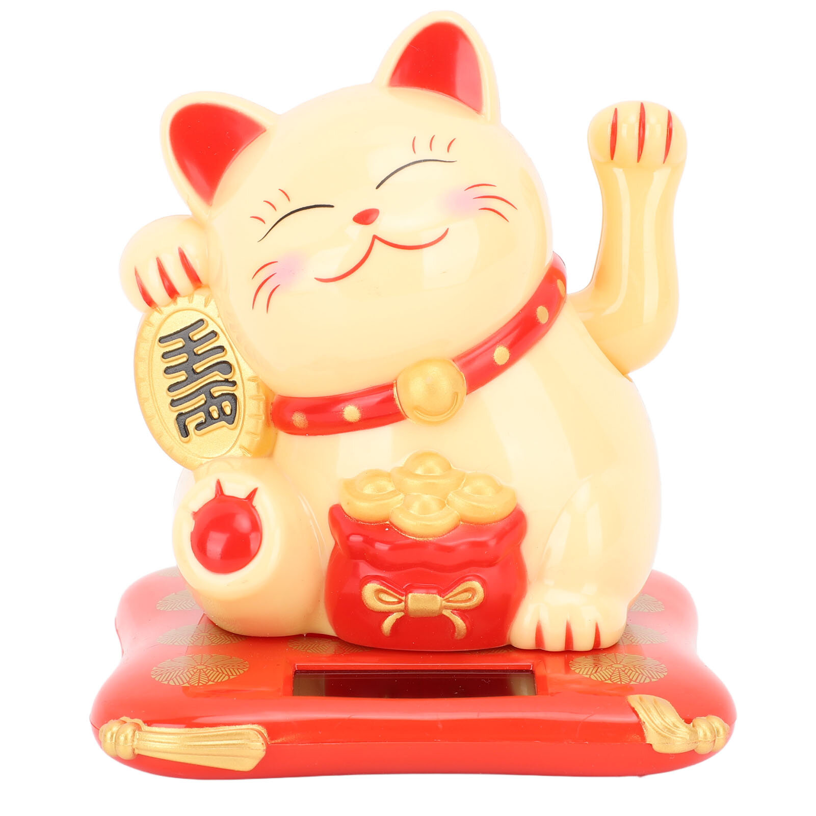 3,5 дюйма Lucky Fortune Cat на солнечной энергии, развевающийся Lucky Cat, украшение для дисплея для рабочего стола, домашний вход, автомобиль, желтый кот