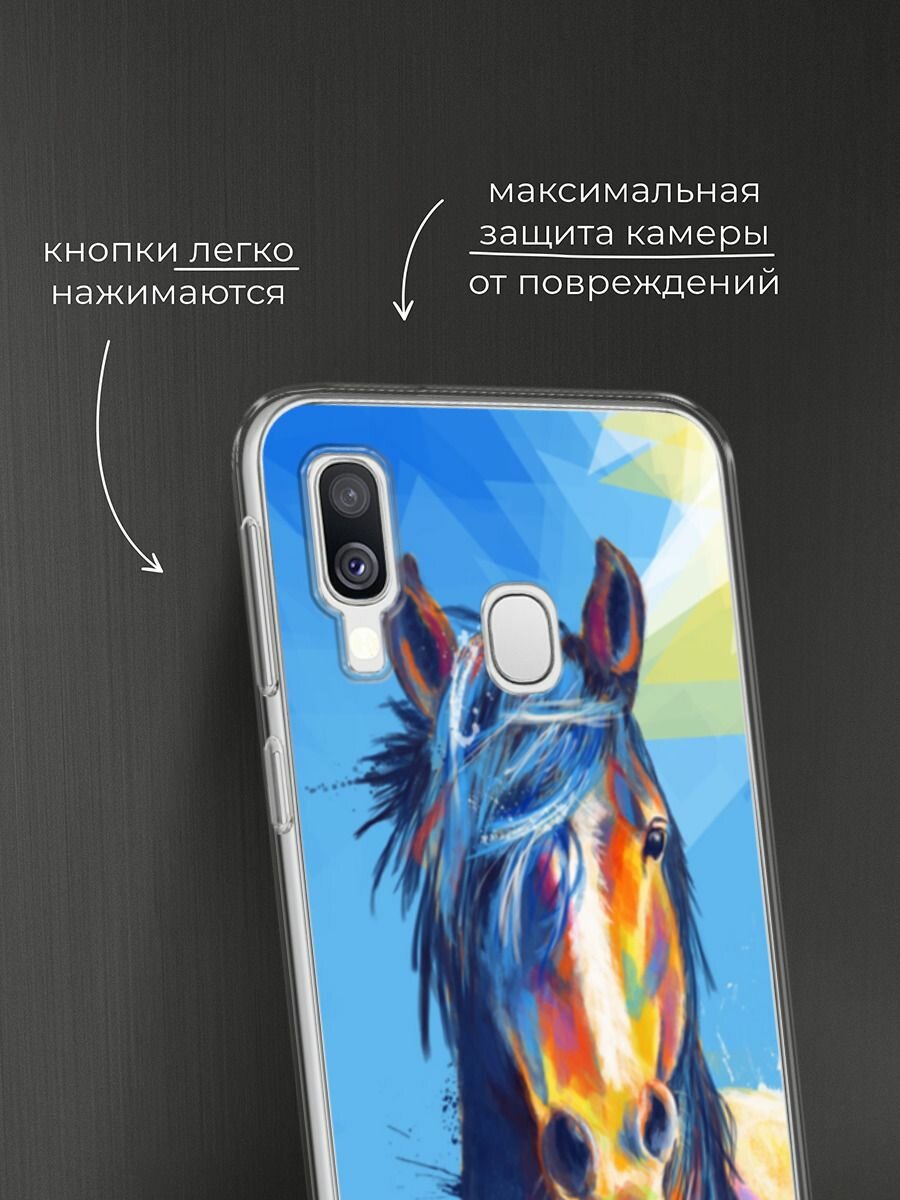 Чехол на Samsung Galaxy A40 / Самсунг Галакси А40 с принтом "Лошадь арт 3" — фото 1