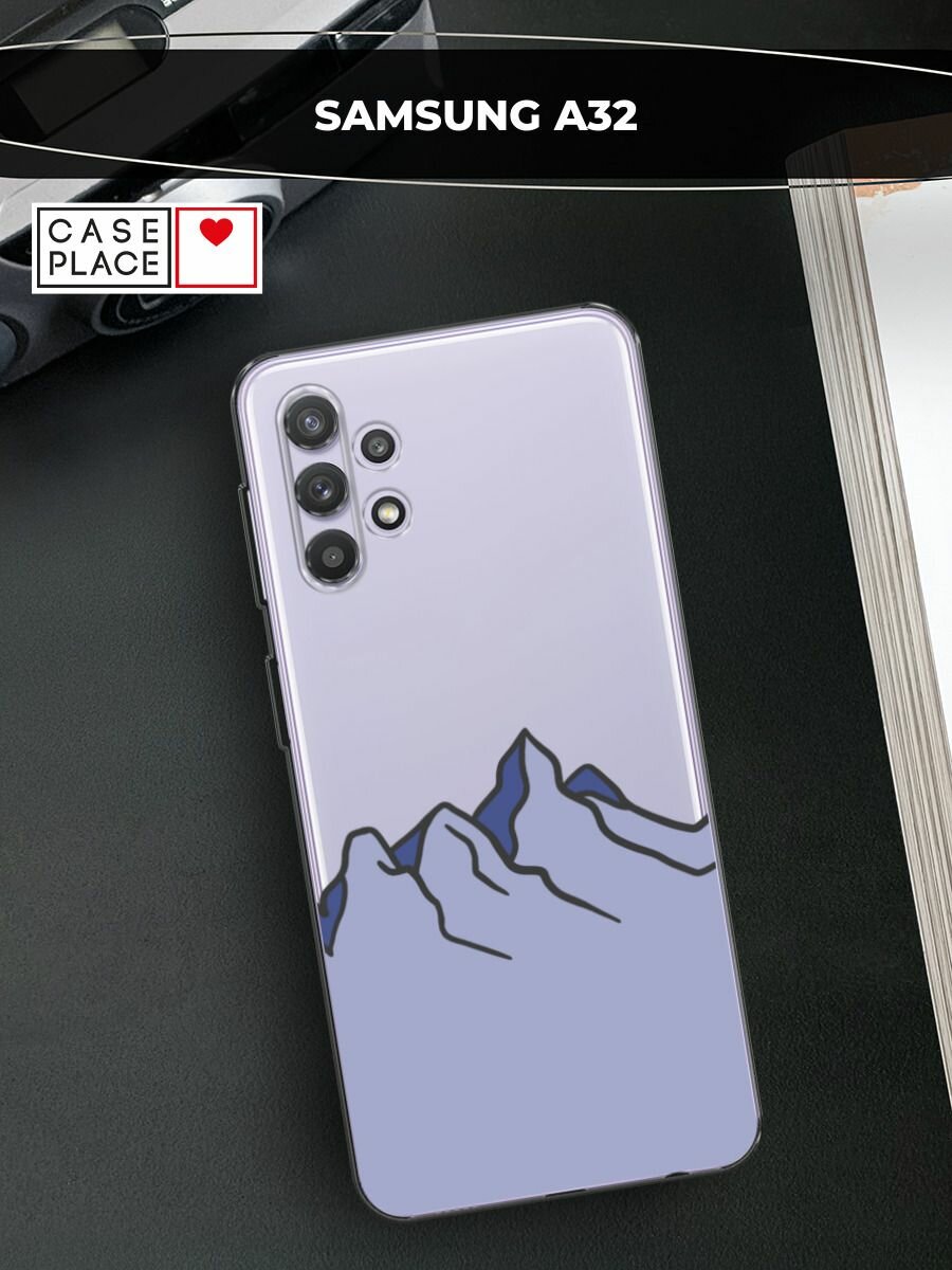 Чехол на Samsung Galaxy A32 / Самсунг Галакси А32 с принтом "Гора", прозрачный