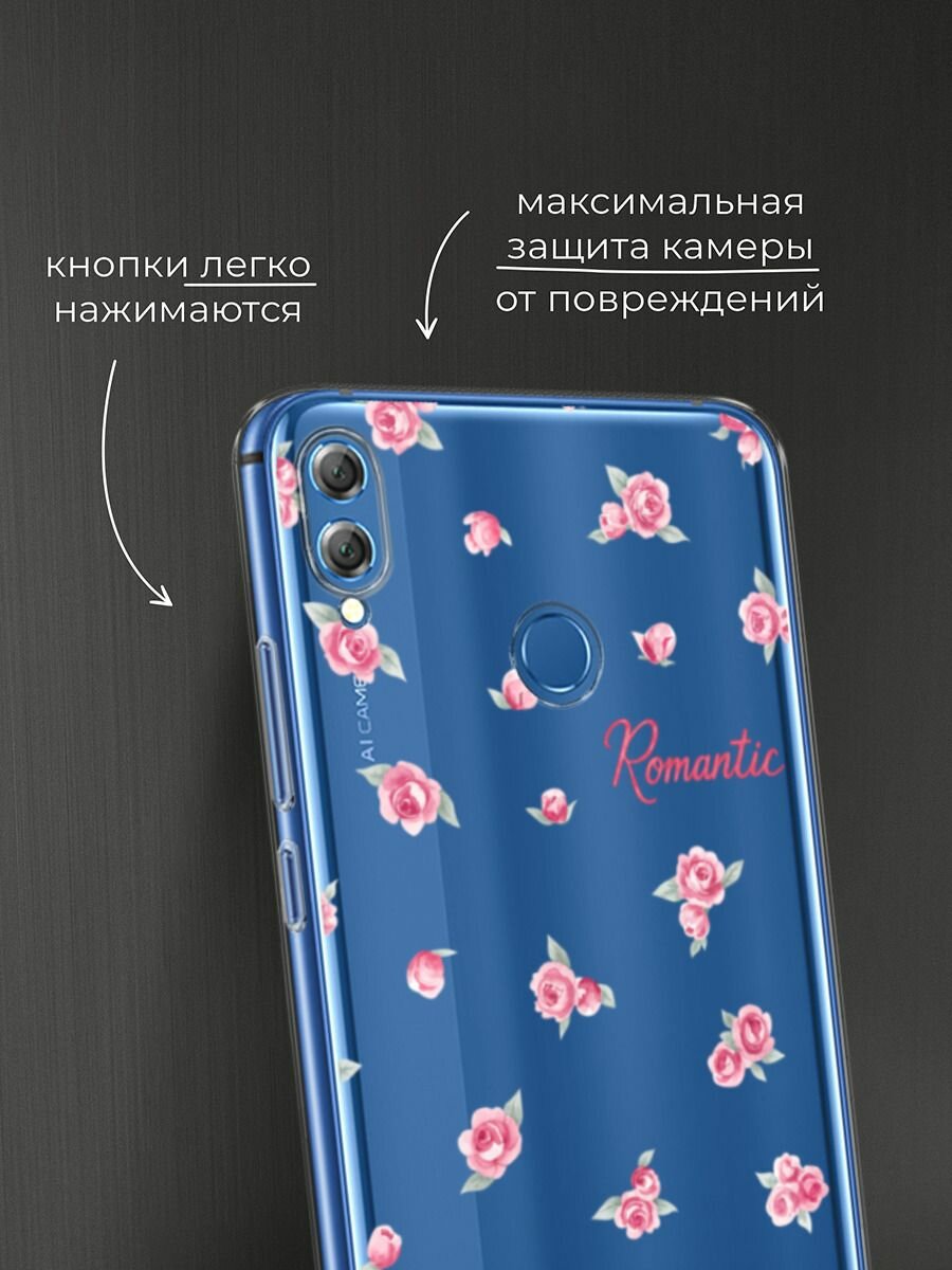 Чехол на Honor 8X / Хонор 8Х с принтом "Romantic 2", прозрачный — фото 1