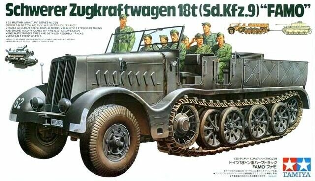 Tamiya 35239 1:35 Sd. Kfz.9 Famo сборная модель немецкого тяжёлого полугусеничного тягача для коллекции, моделизма и создания диорам