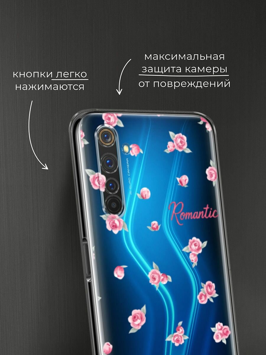 Чехол на Realme 6 Pro / Реалми 6 Про с принтом "Romantic 2", прозрачный — фото 1