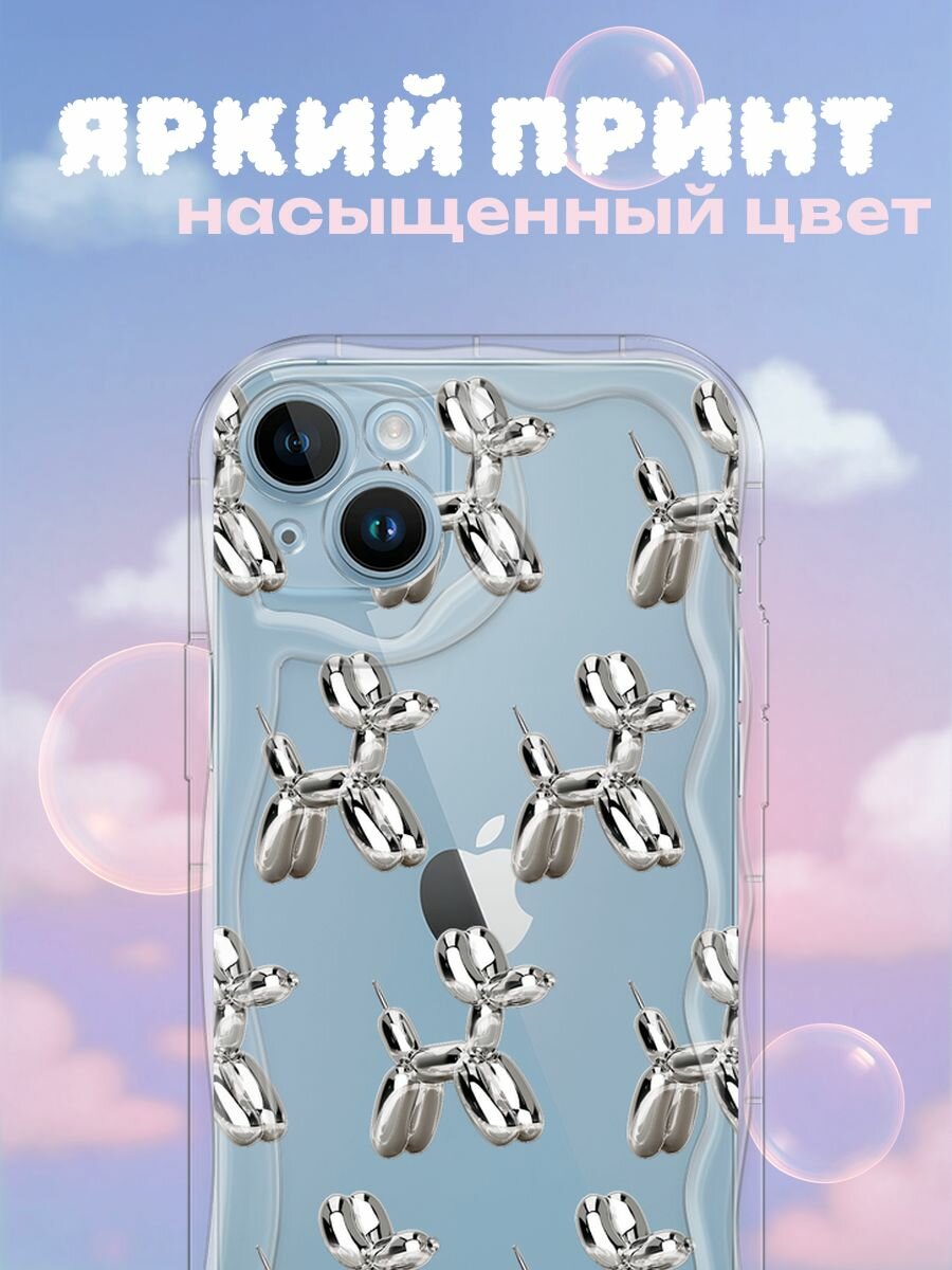 Чехол на Apple iPhone 14 / Айфон 14 с принтом balloon dogs 3 — фото 1