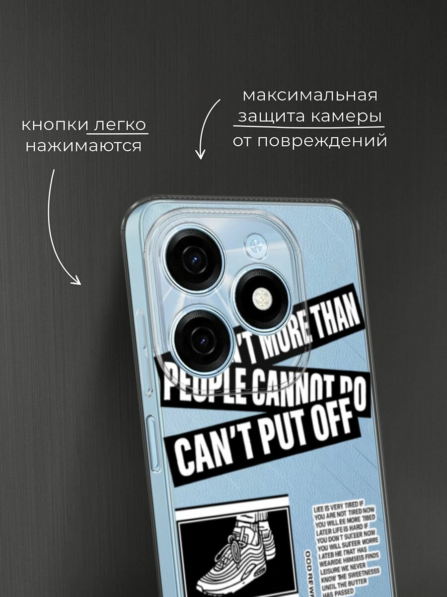 Чехол на Tecno Spark 20 / Текно Спарк 20 с принтом "I like it", прозрачный — фото 1