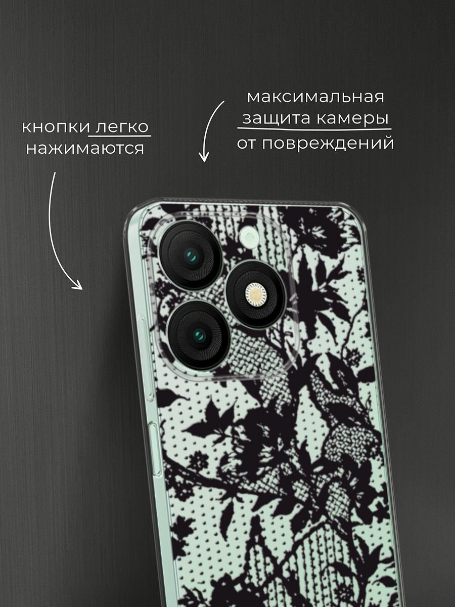 Чехол на Itel A50 / Ител А50 с принтом "Черная сетка" — фото 1