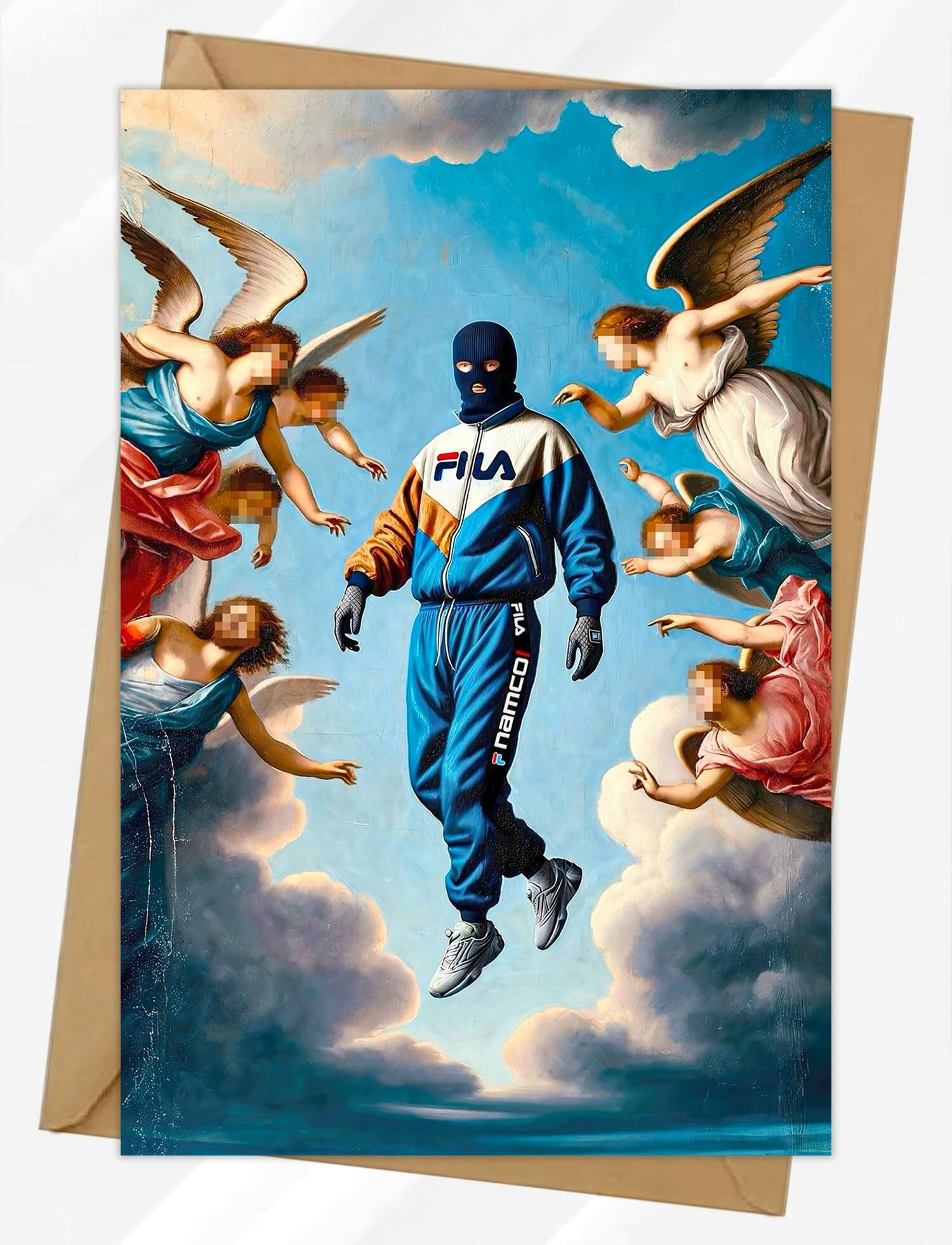 Открытка "Пацанчик" (подходит под рамку 10х15см, конверт, подставка)