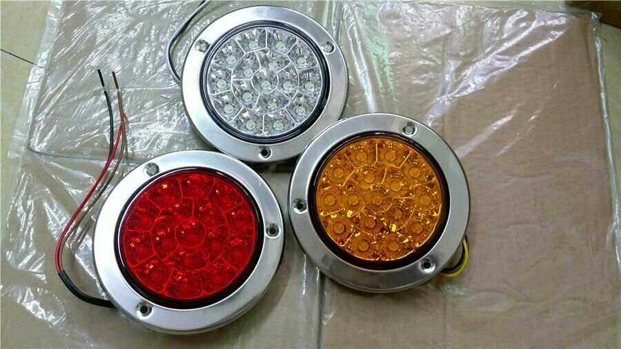 16-диодные задние фонари с прозрачной линзой белого цвета 12В 24В для грузовиков, прицепов, автодомов (2 шт.)