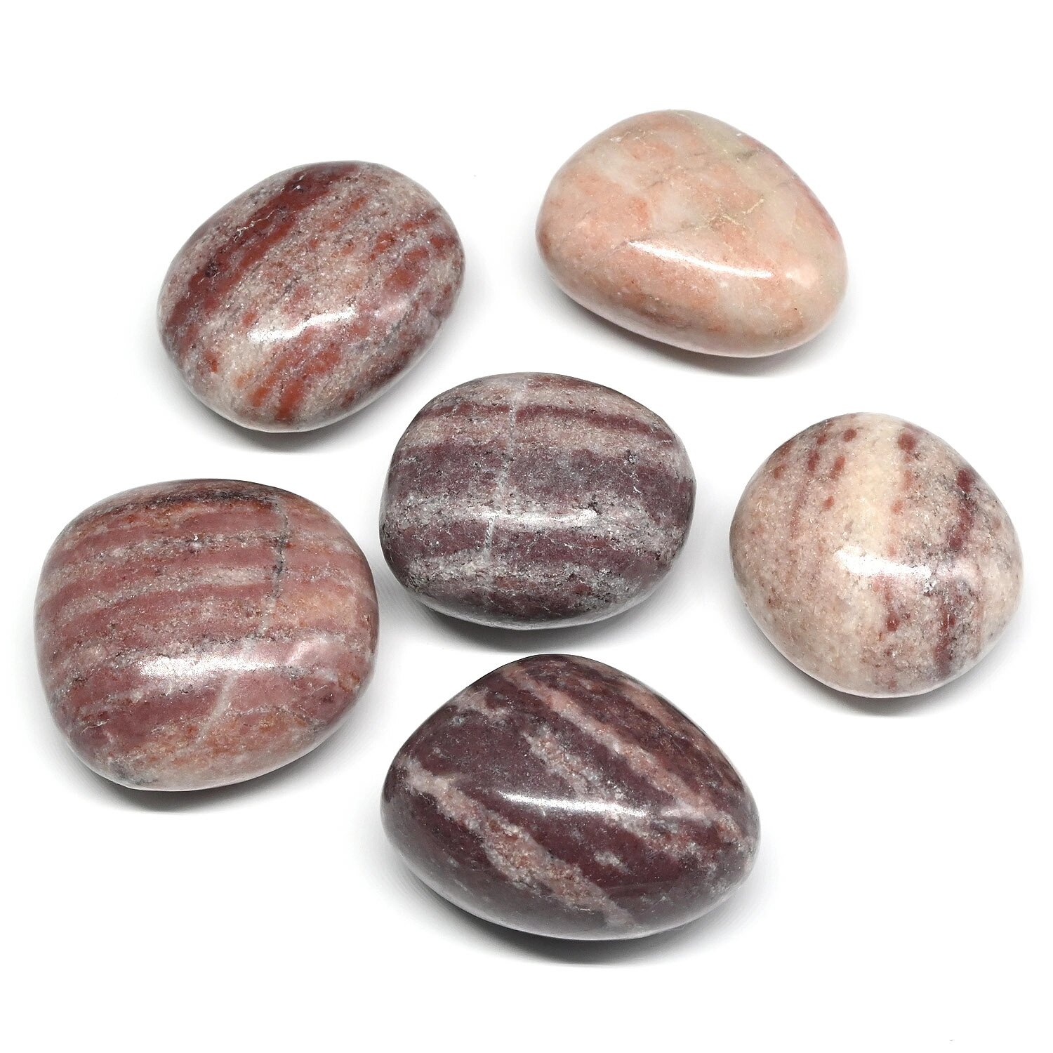 Мрамор полосчатый галтовка фракция 20-30мм, упаковка 100г .