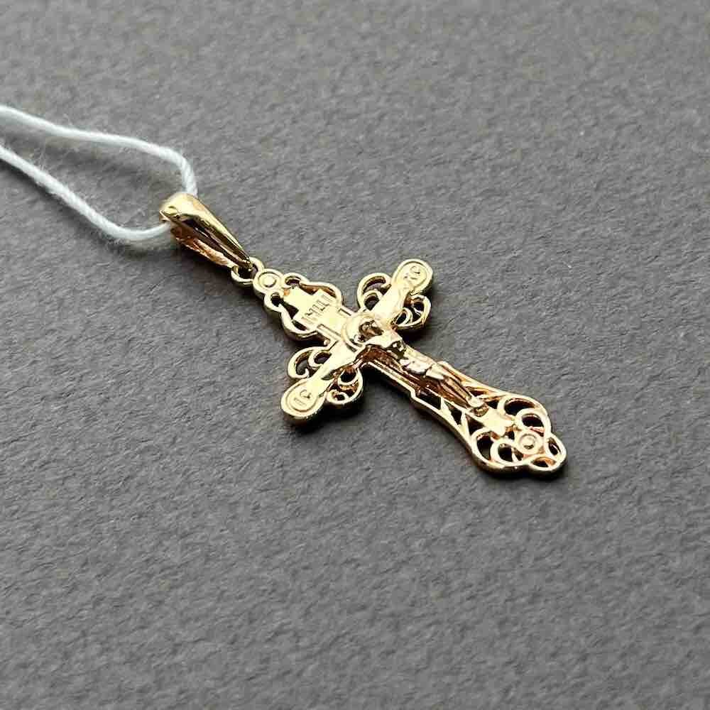 Крестик, красное золото, 585 проба