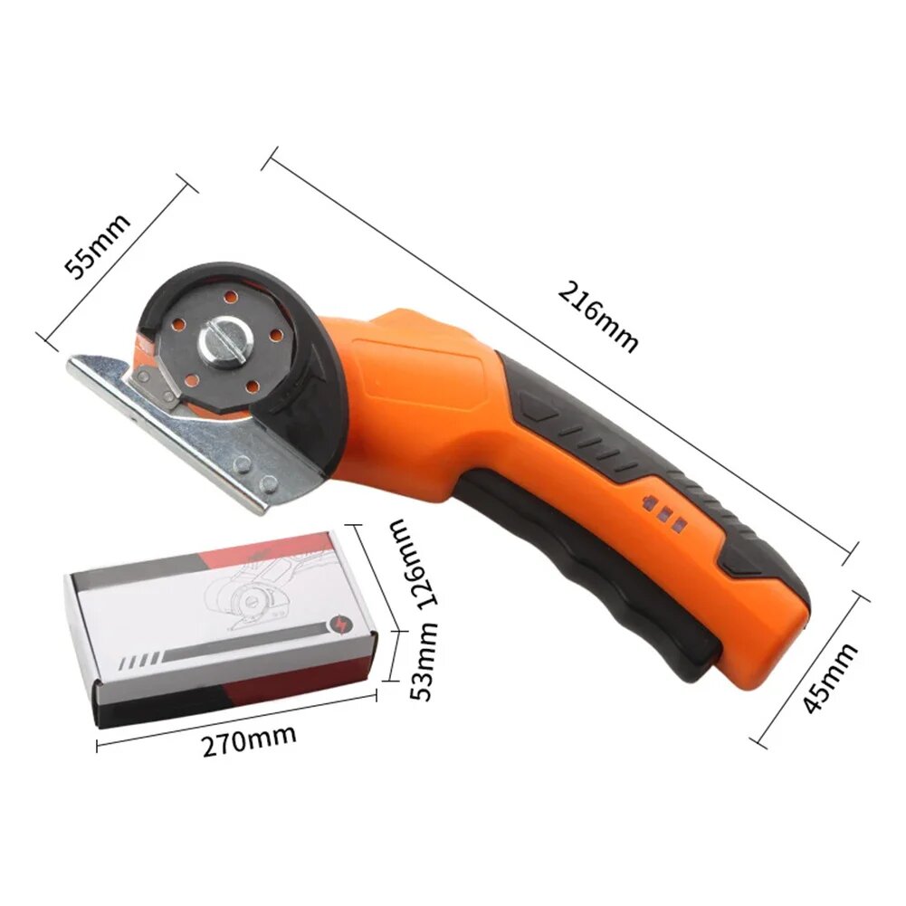 Электрические литиевые ножницы, быстрая резка ткани и кожи, машина для резки ткани, кожи, ножницы для ковров, резак для картона , orange