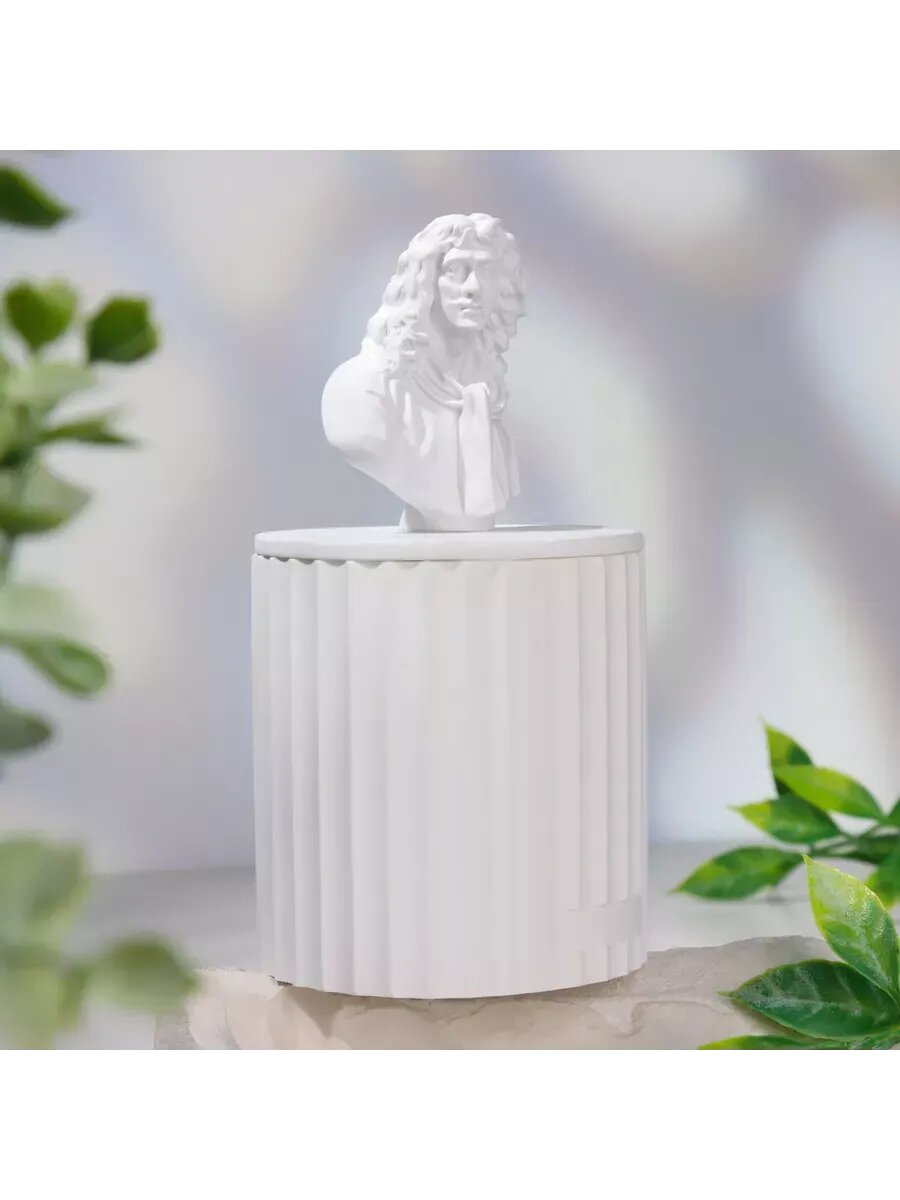 Свеча в бетоне ароматическая Лайм и базилик