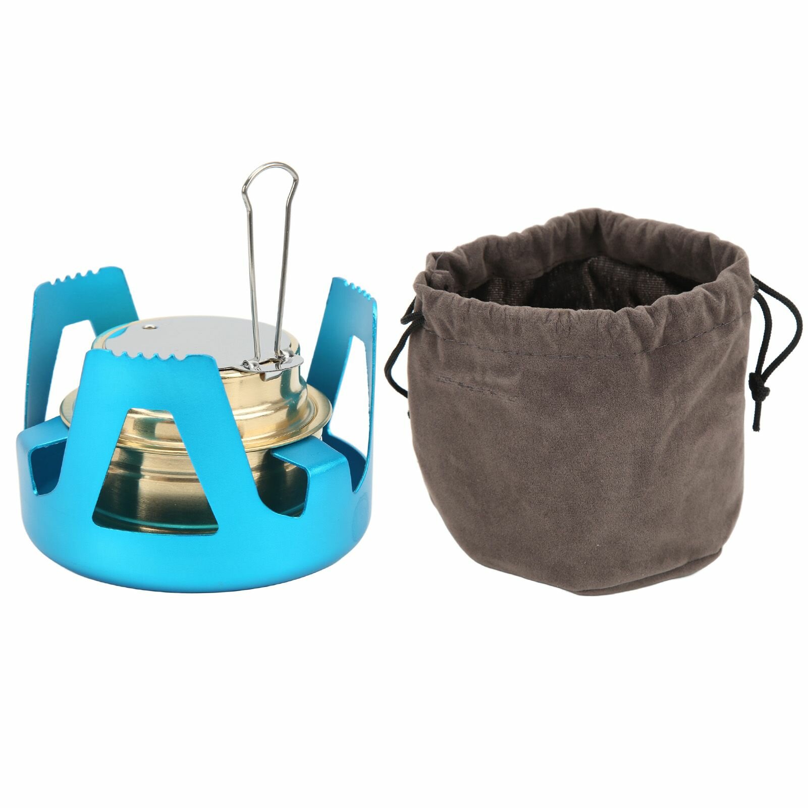 Портативная уличная печь для пикника, мини-спиртовая горелка для кемпинга, пешего туризма, рюкзака, синего цвета