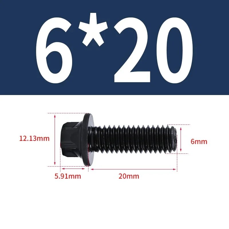 Черный болт Torx из углеродистой стали M5 M6 M6x20mm-3pcs