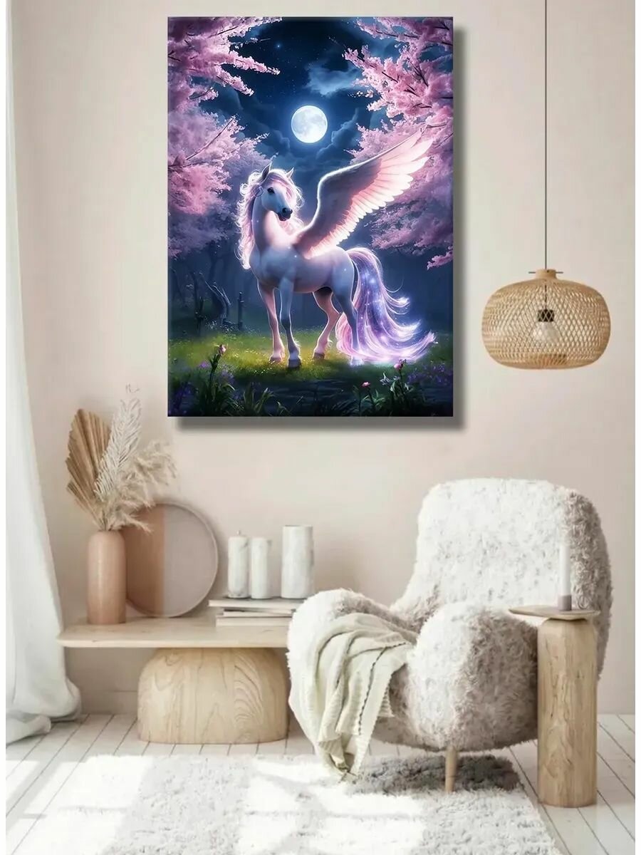 Картина "Лунный единорог", модульная 30х40см 1шт.