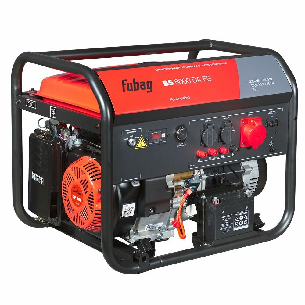 Электростанция бензиновая с электростартером и коннектором автоматики BS 8000 DA ES FUBAG