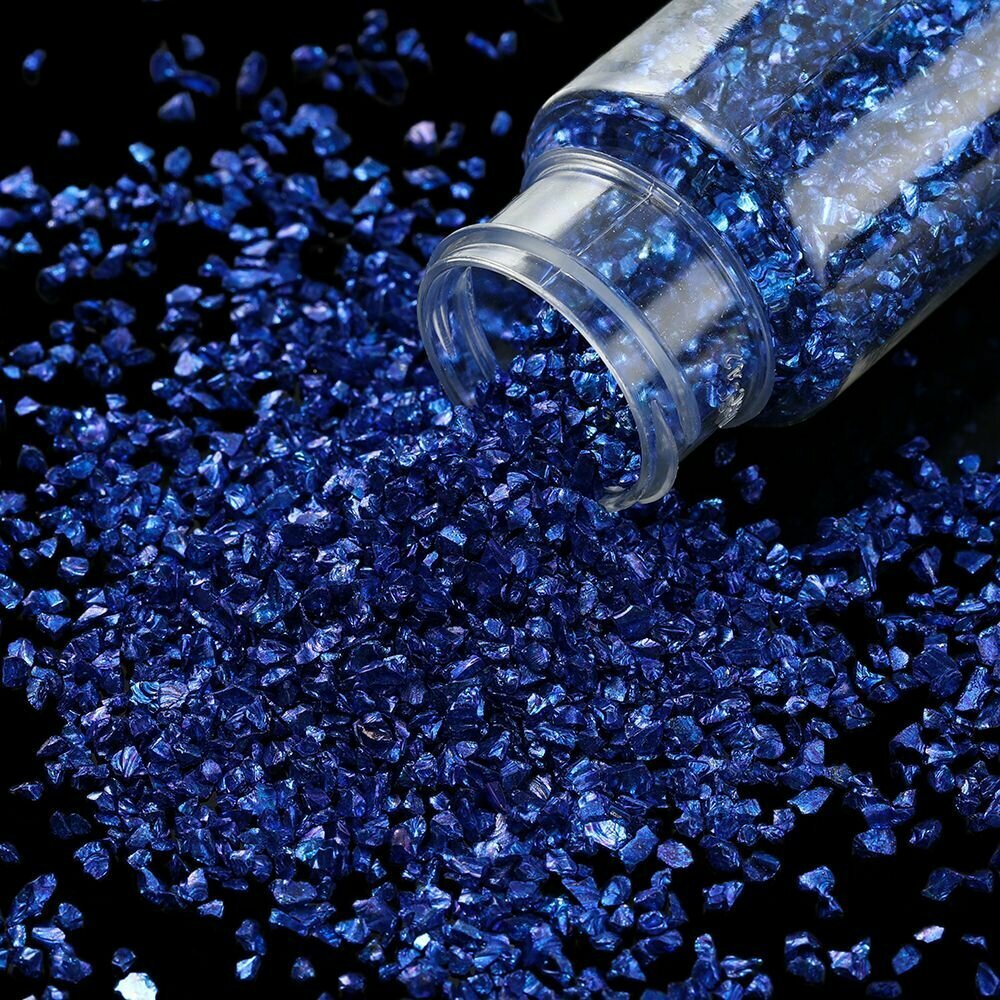 Кристаллы стеклянной крошки для эпоксидной смолы, 30 мл, голубой цвет, декоративные блестки для творчества и handmade украшений