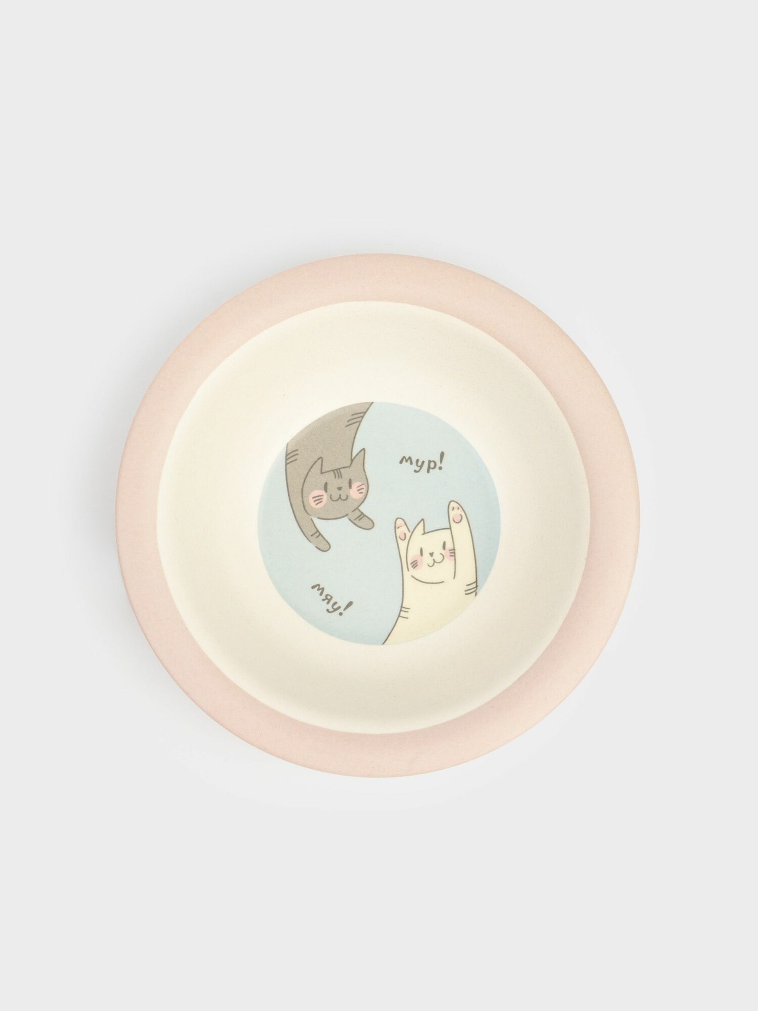 Тарелка суповая, детская, 16х4 см, 300 мл, бамбук, лилово-голубая, Коты, Pretty friends