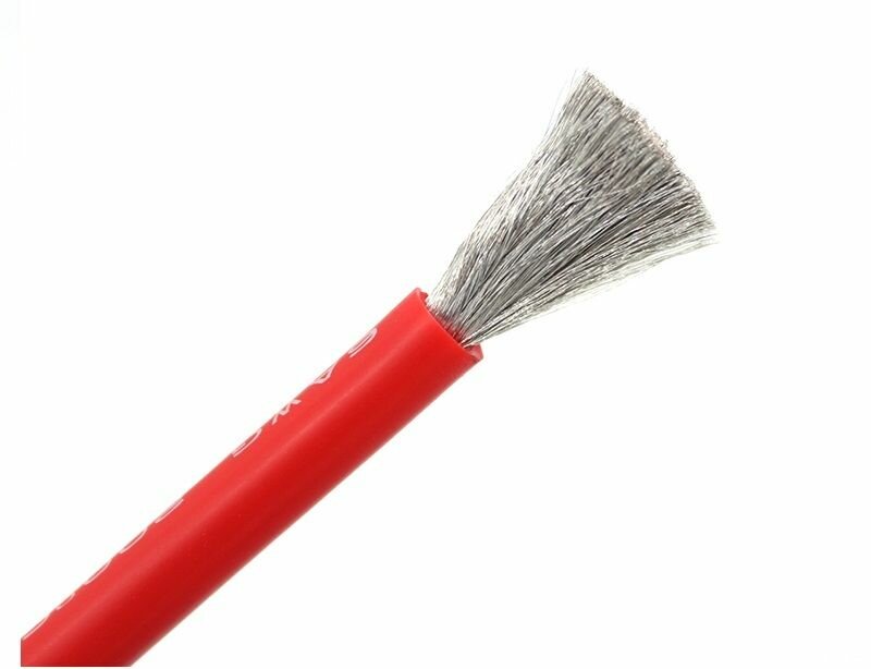 Силиконовый провод 18 AWG 0,75 мм термостойкий до 200 градусов (30*0.17 мм ) красный