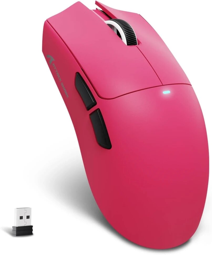 Мышь беспроводная/проводная Attack Shark X11SE [Shark X11SE Berry Red] розовый