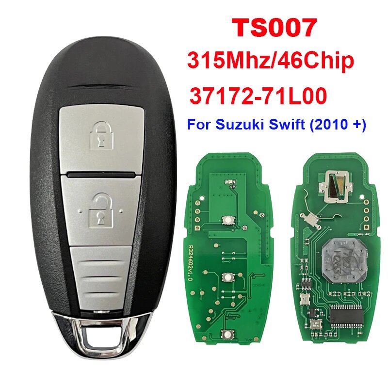 Умный ключ TS007 TS008 для Suzuki Swift Kizashi SX4 Vitara 2010-2016 Baleno 315/433 МГц 46/47 чип 37172-71L 0 без логотипа TS007 315mhz 46chip