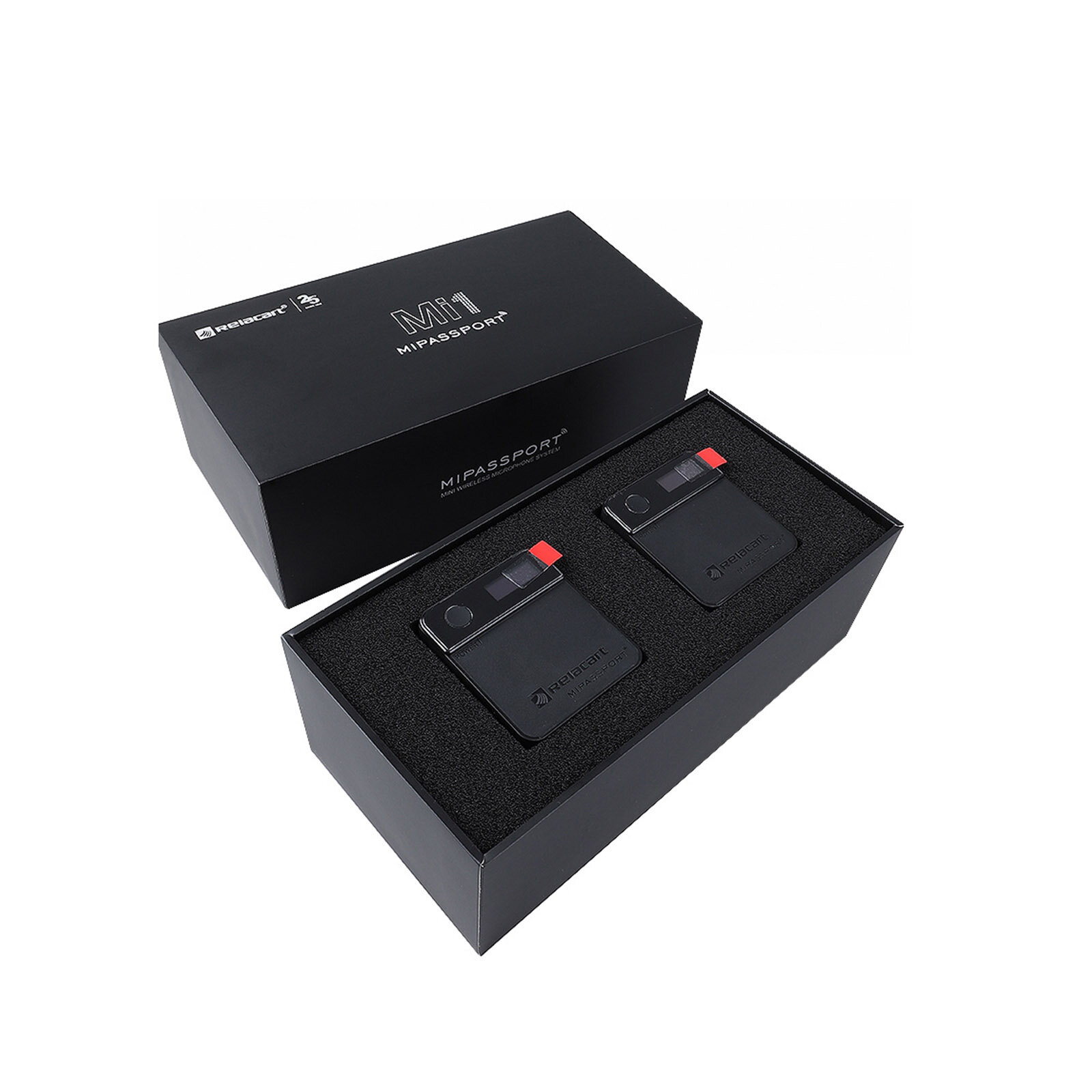 Система беспроводного лавального микрофона Relacart Mi1 2.4GHZ с приемником и передатчиком OLED экран для камер DSLR смартфонов камкордеров влоггеров черного цвета ABS 2400MHz-2483.5MHz 10dBm -86dBm 100Hz-20KHz±3dB 90dB 97dB 97dB SPL 5*4.5*1.5cm 31g 7