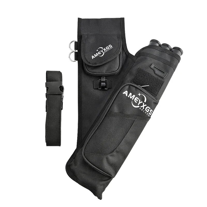 Колчан для стрельбы из лука AMEYXGS, 3 трубки, ткань Оксфорд 600D Черный, Black