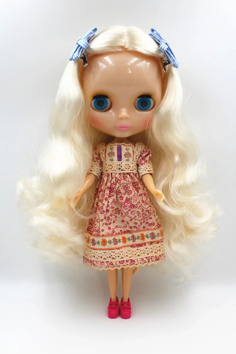 Blygirl кукла белые волнистые волосы 30 см