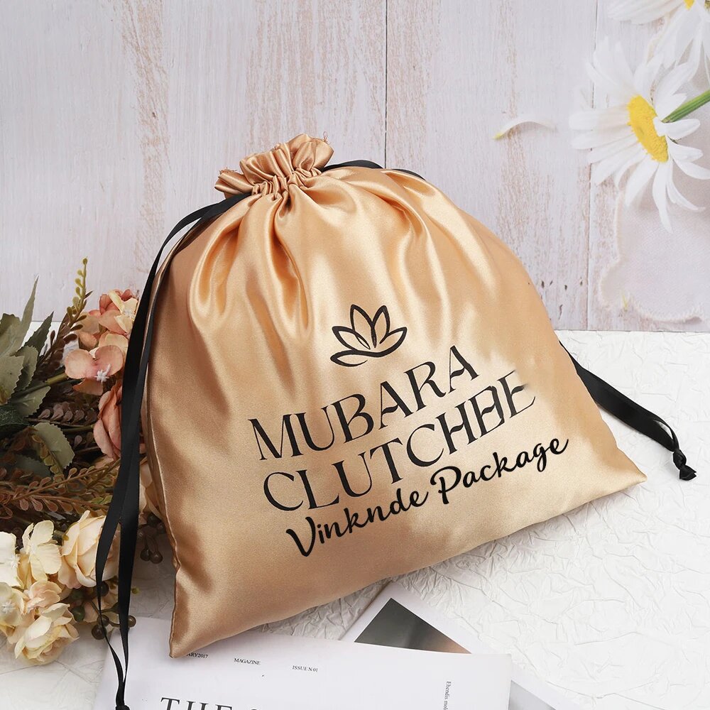 Атласные мешочки для украшений оптом 100 with logo, 10x15cm