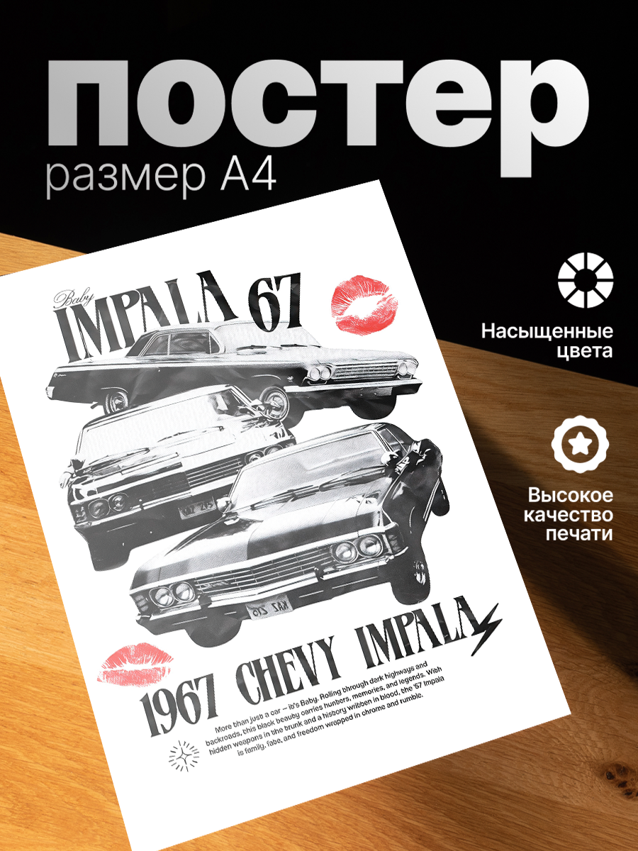 Постер ZEKEKS Сверхъестественное, на стену, без рамы, 29x21 см, цифровая печать