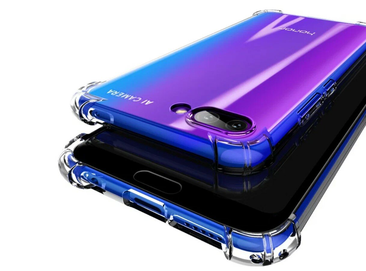 Чехол MyPads, для Huawei Honor 10, силиконовый, прозрачный, с усиленными углами