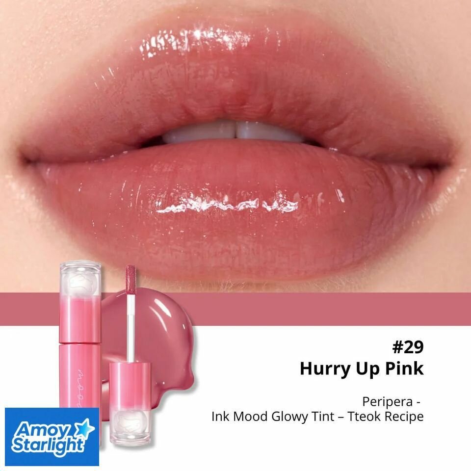 PERIPERA Ink Mood Glowy Tint, 29 HURRY UP PINK, Тинт для губ, помада для губ, корейская косметика