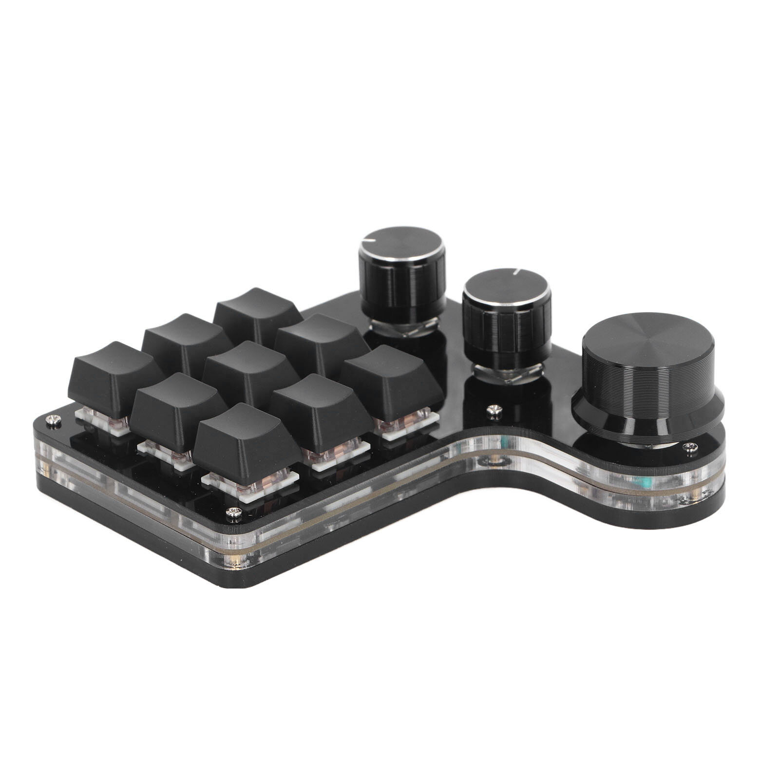 9 Key Mini Keypad with 3 Control Knobs Customizable Red Switch RGB LED USB C Connection Wired Mechanical — фото 1