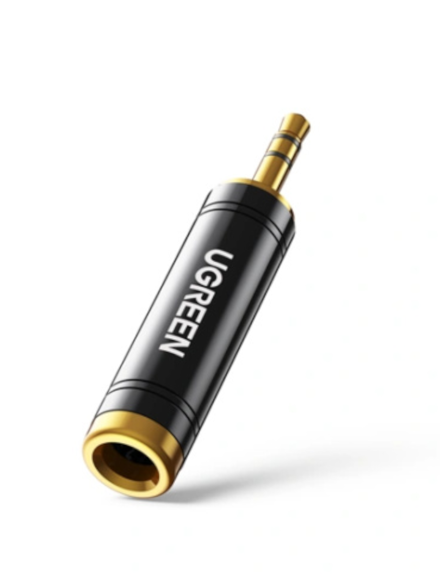 Адаптер UGREEN AV168, 3.5 мм jack/6.3 мм, позолоченный разъем