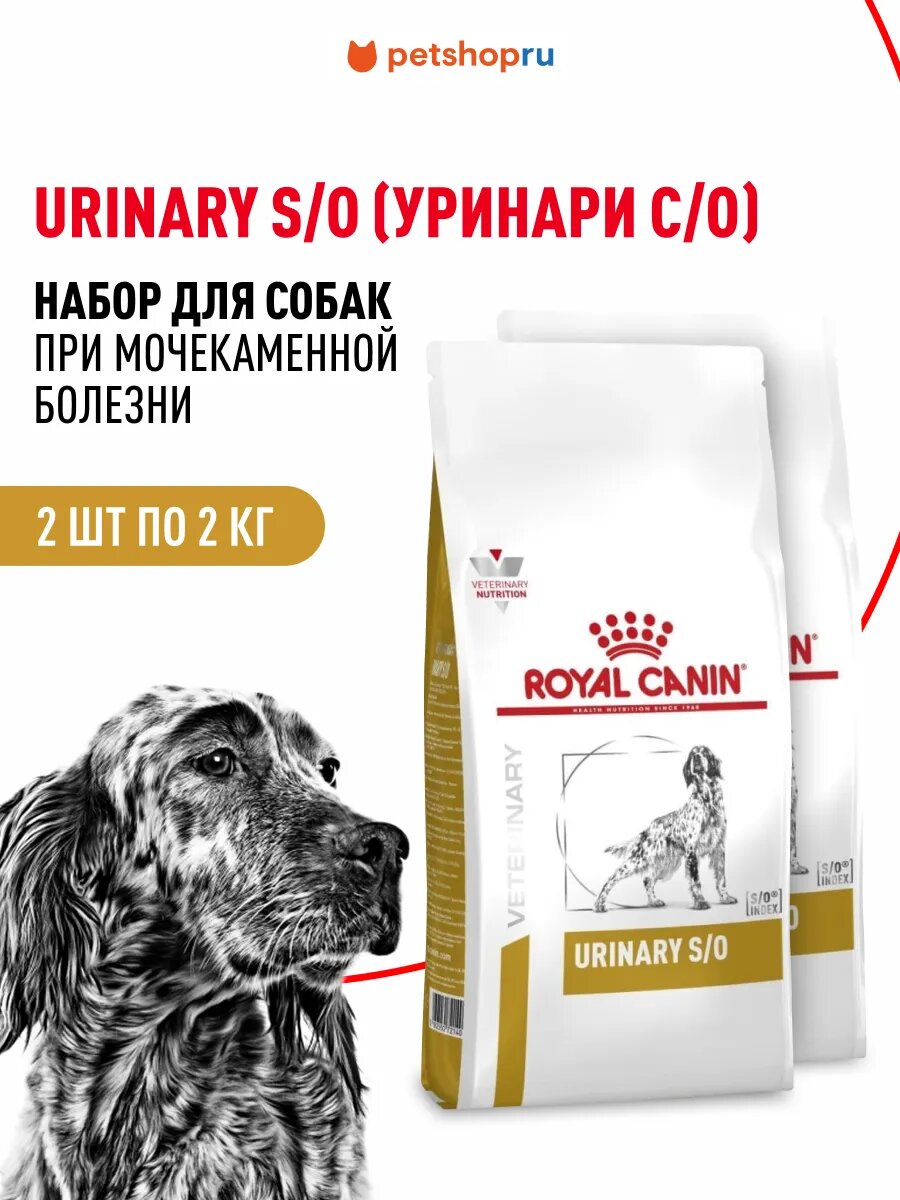 Royal Canin Набор 1+1 Для собак при мочекаменной болезни, 4 кг