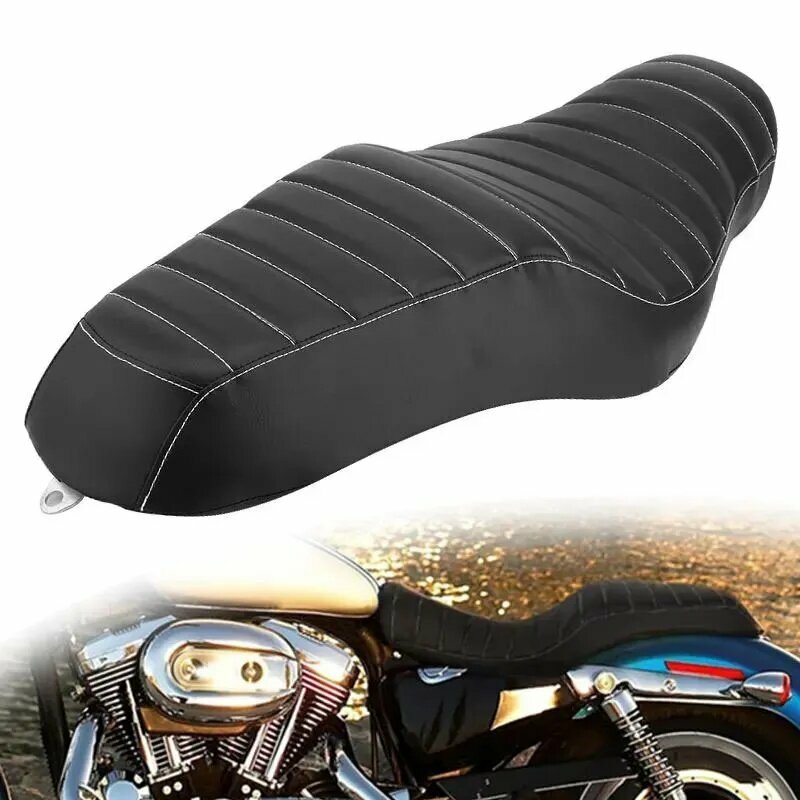 KNOW EASY-Переднее сиденье мотоцикла для водителя и заднего пассажира из искусственной кожи с двумя сиденьями для Harley Sportster 883 Iron XL1200 2004-2015