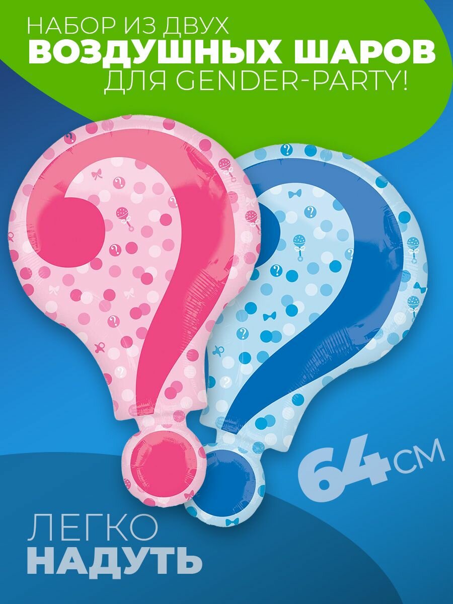 Набор шарок Гендер Пати мальчик и девочка 2 штуки