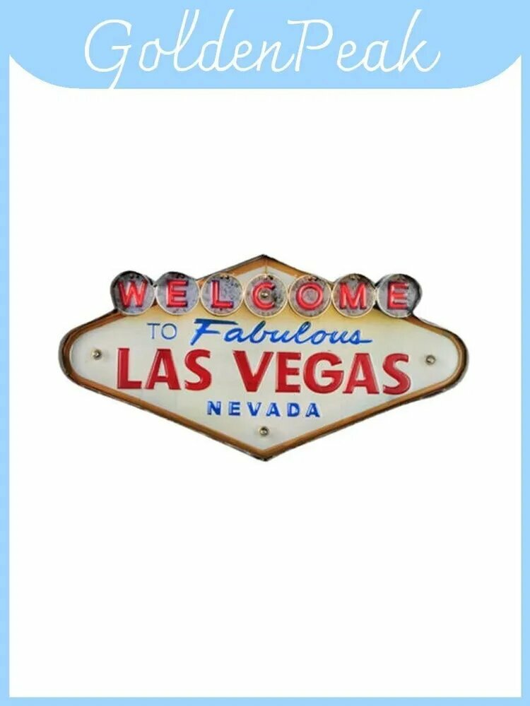 Pub vegas декор led лампа для кафе и бара металлическая настенная световая вывеска в стиле ретро, las vegas, 49*25*5 см
