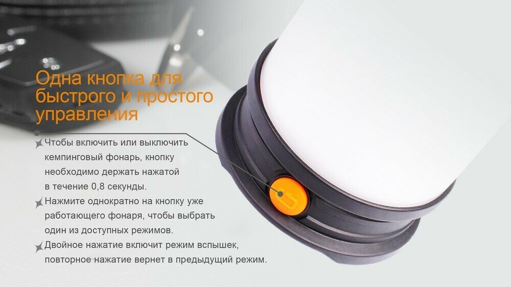 Фонарь Fenix CL30R черный, 650 люмен, 6 режимов освещения, для кемпинга и активного отдыха, водонепроницаемый IPX7 — фото 1