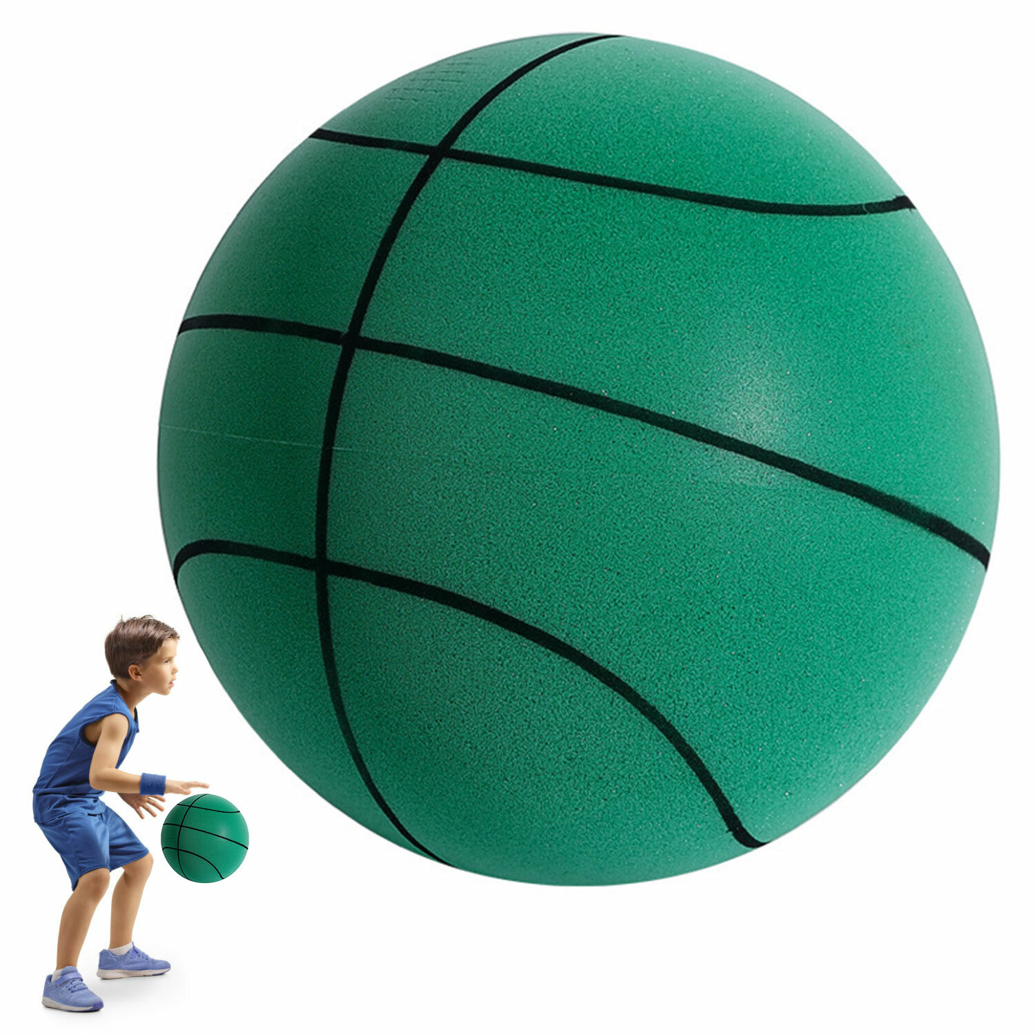 Quiet Basketball, 2024 Foam Basketball Indoor Training Ball for Kids, yellow, orange, blue, green, Medium 18 cm-No. 3 ball 140g, Large 21cm-No. 5 ball 180g, Extra Large 24cm-No. 7 Ball 300g, Uncoated High-Density Foam, Lightweight Low Noise Foam Sports