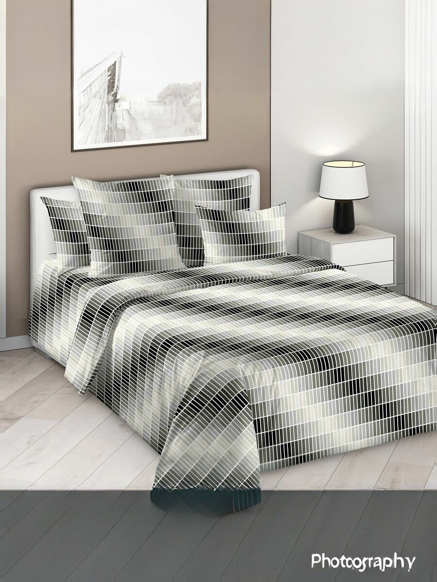 Постельное белье с Геометрическим Орнаментом 2-спальное Поплин/Перкаль (70х70) "Арно 1" 2100ЛН