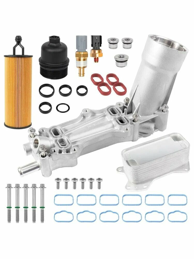 Great-autoparts Фильтр топливный арт. 68105583AE;68105583AA;68105583AB;68105583AC;68105583AD, Масляный радиатор Алюминиевый корпус адаптера масляного фильтра Двигатель в сборе для 3.6L 2011-2016 Dodge Charger Chrysler 200 300, 1 шт.