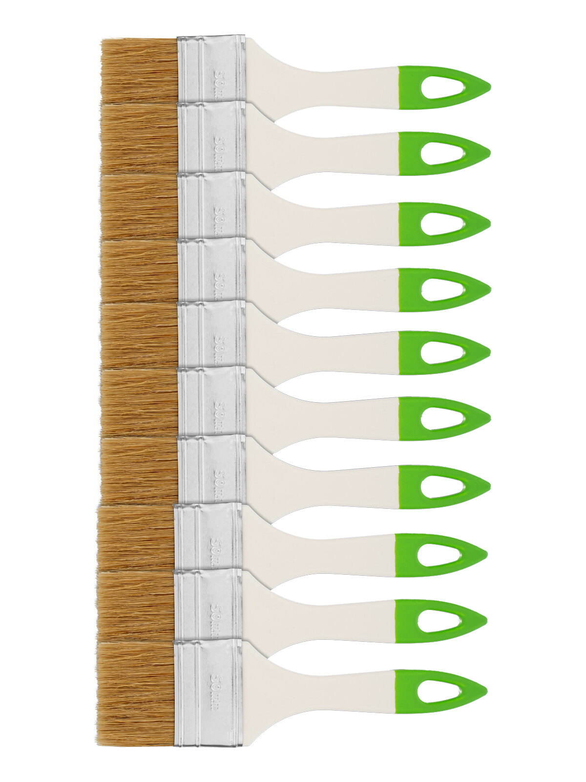 Кисть флейцевая Сибртех, 50*8, натуральная щетина, пластиковая ручка, 10шт, 82580