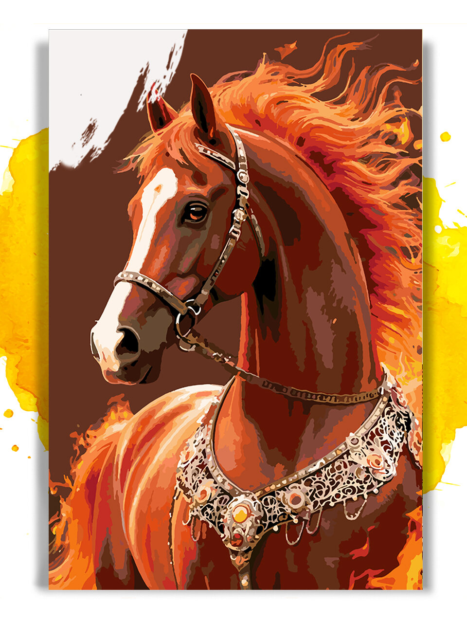 Картина по номерам на холсте Огненная лошадь, 40 х 60 см